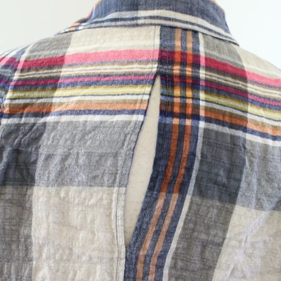 Anthropologie | Tops | Tylho Anthropologie Plaid Split Back Button Down ...